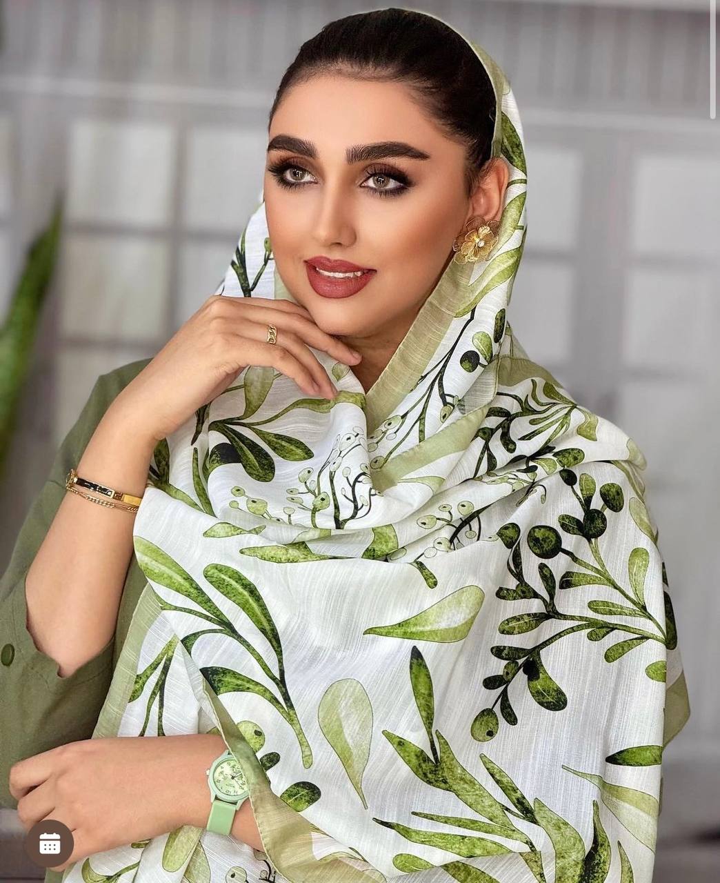 شال نخی سبز پاستیلی کد591 - شیک گرد